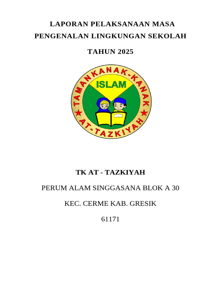 Laporan Mpls TK at - Tazkiyah | PDF