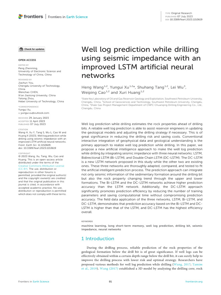 Well Log Prediction While Drilling Using Seismic I | PDF | Mean Squared ...