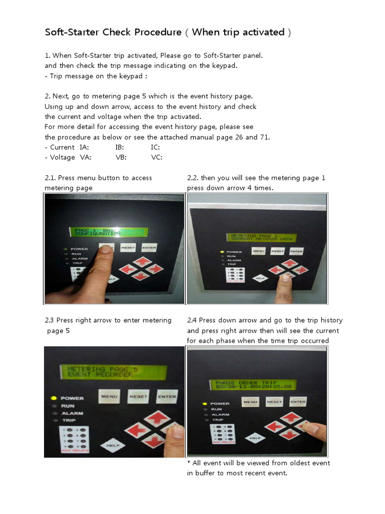 Soft-Starter Check Procedure | PDF | Electric Power | Electrical Equipment