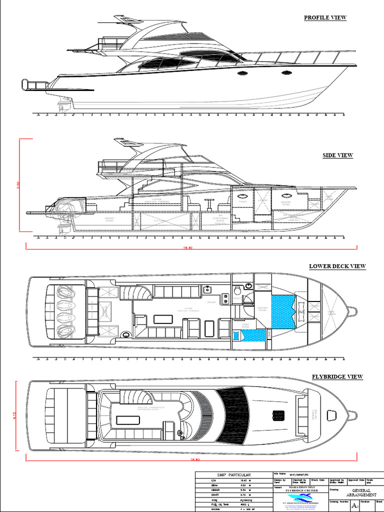 Marathon 50XT Flybridge Cruiser Layout | PDF