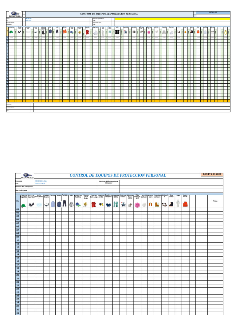 Formato Entrega de Epp 2025 | PDF