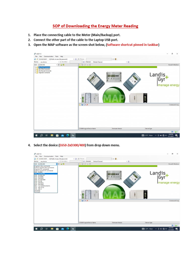 Exporting E470 Meter Readings Guide | PDF