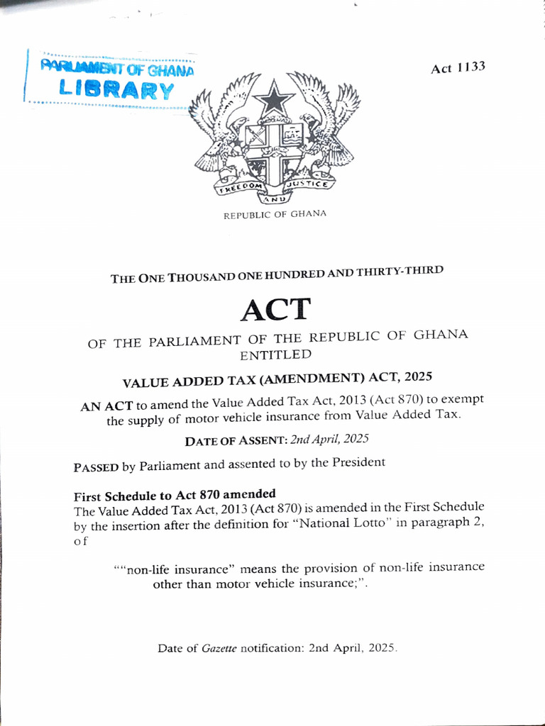 VAT Amendment Act 2025 Overview | PDF