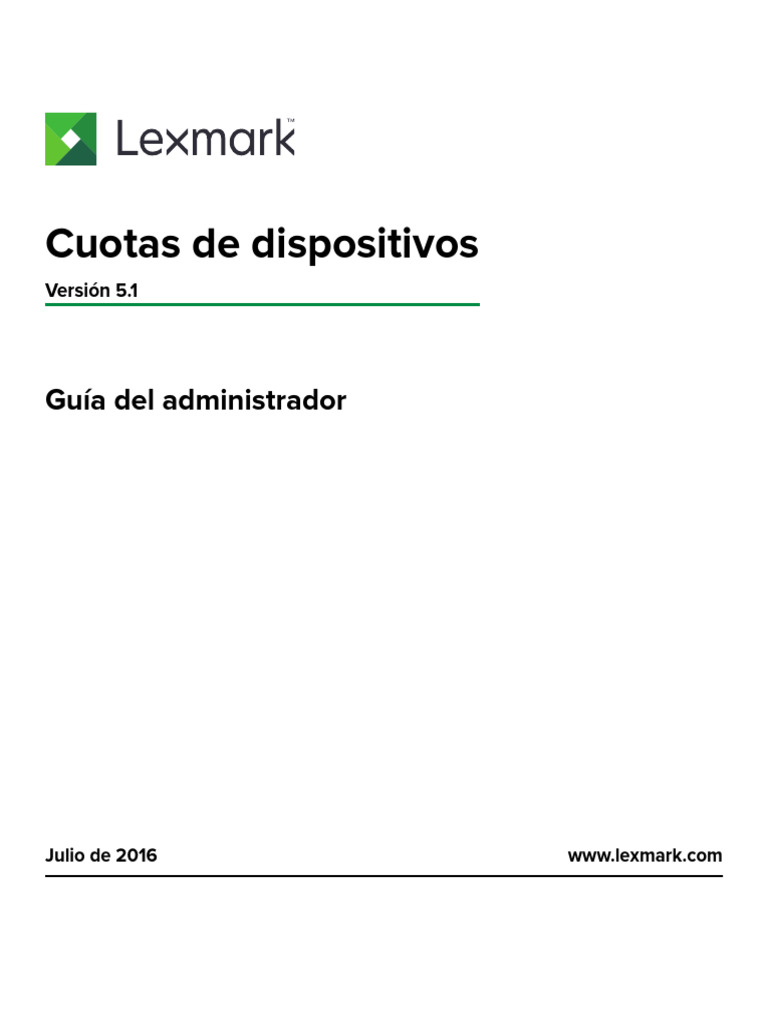 Lexmark DeviceQuotas AdminGuide Es | PDF | Impresora (Computación) | Archivo de computadora
