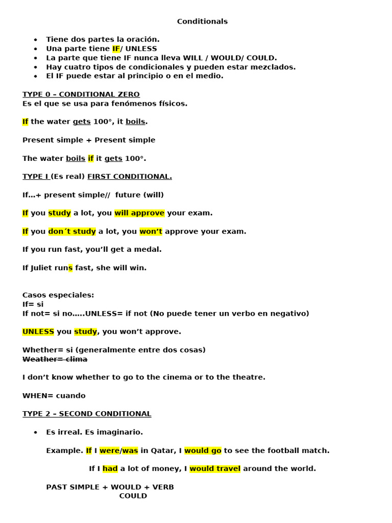 Understanding English Conditional Clauses | PDF