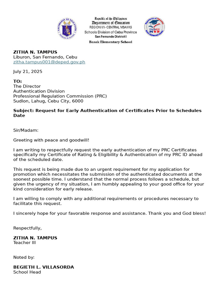 Prc-Early Authentication Ahead of Schedule | PDF