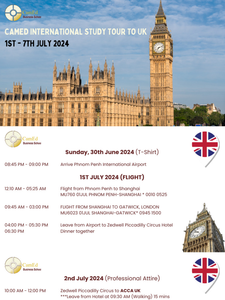 UK Study Tour Orientation | PDF