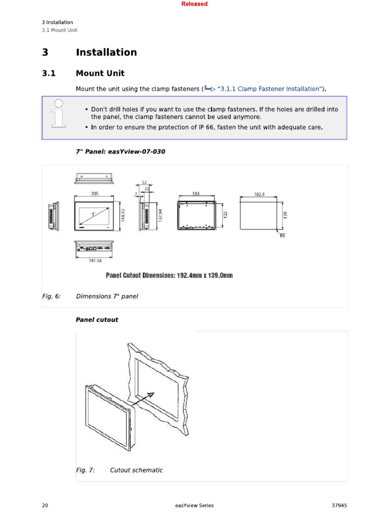 Cutout Dimensions - 7-10-15 | PDF