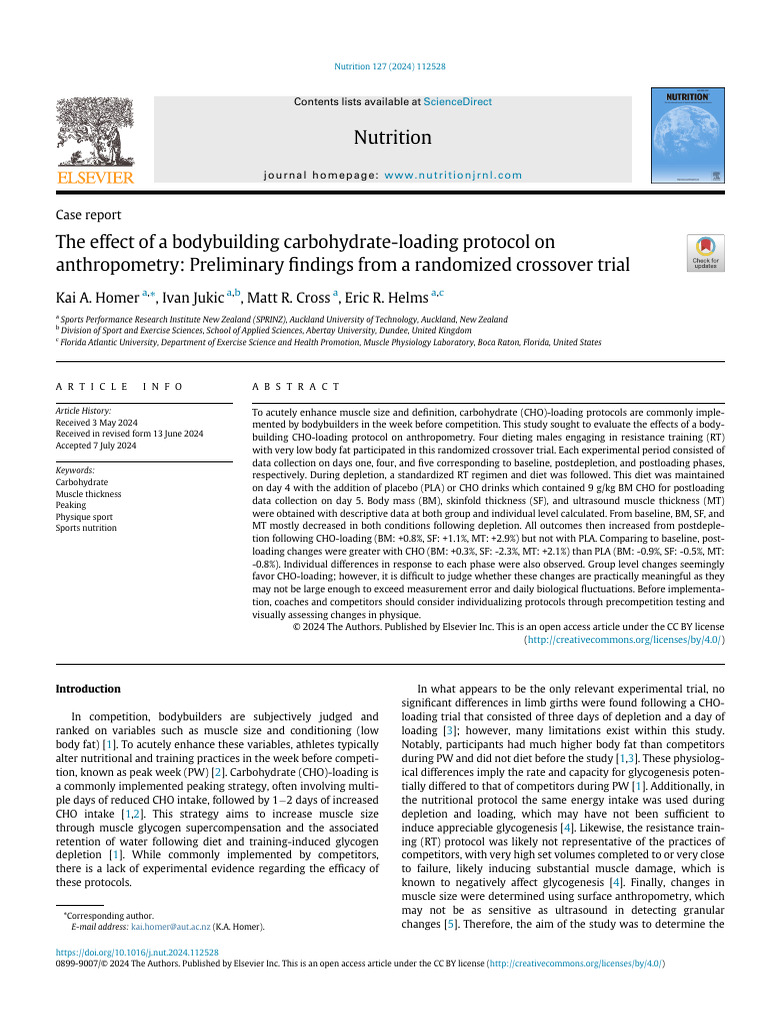 Carbohydrate Loading in Bodybuilding | PDF | Skeletal Muscle