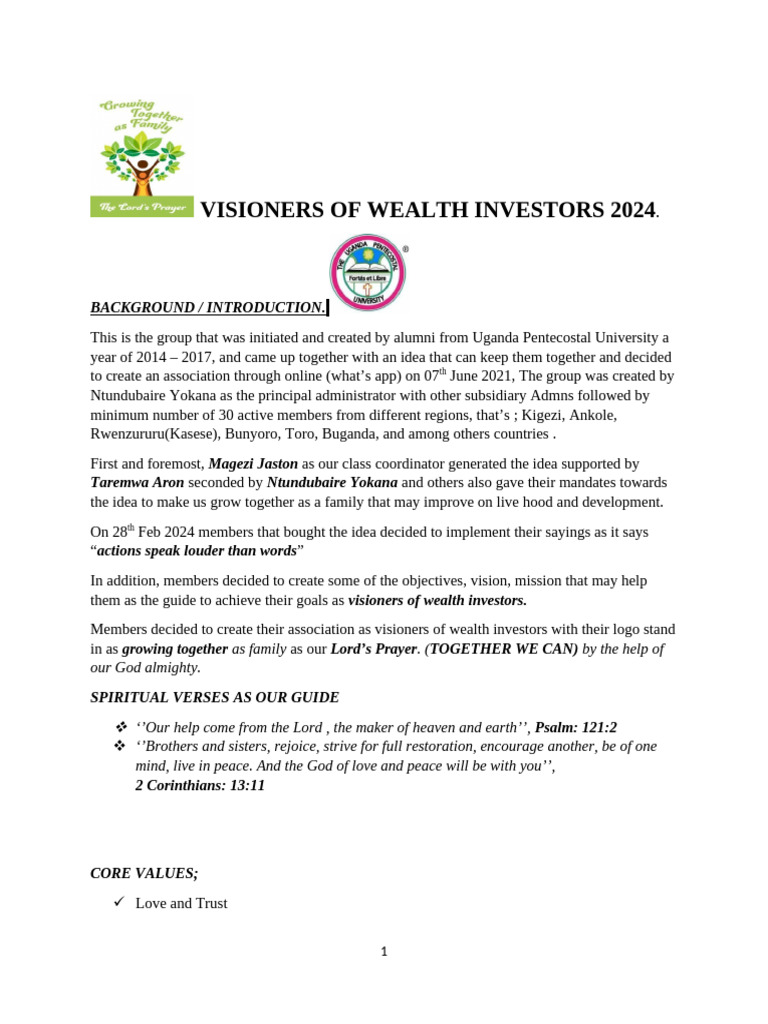 Visioners of Wealth 2024 | PDF