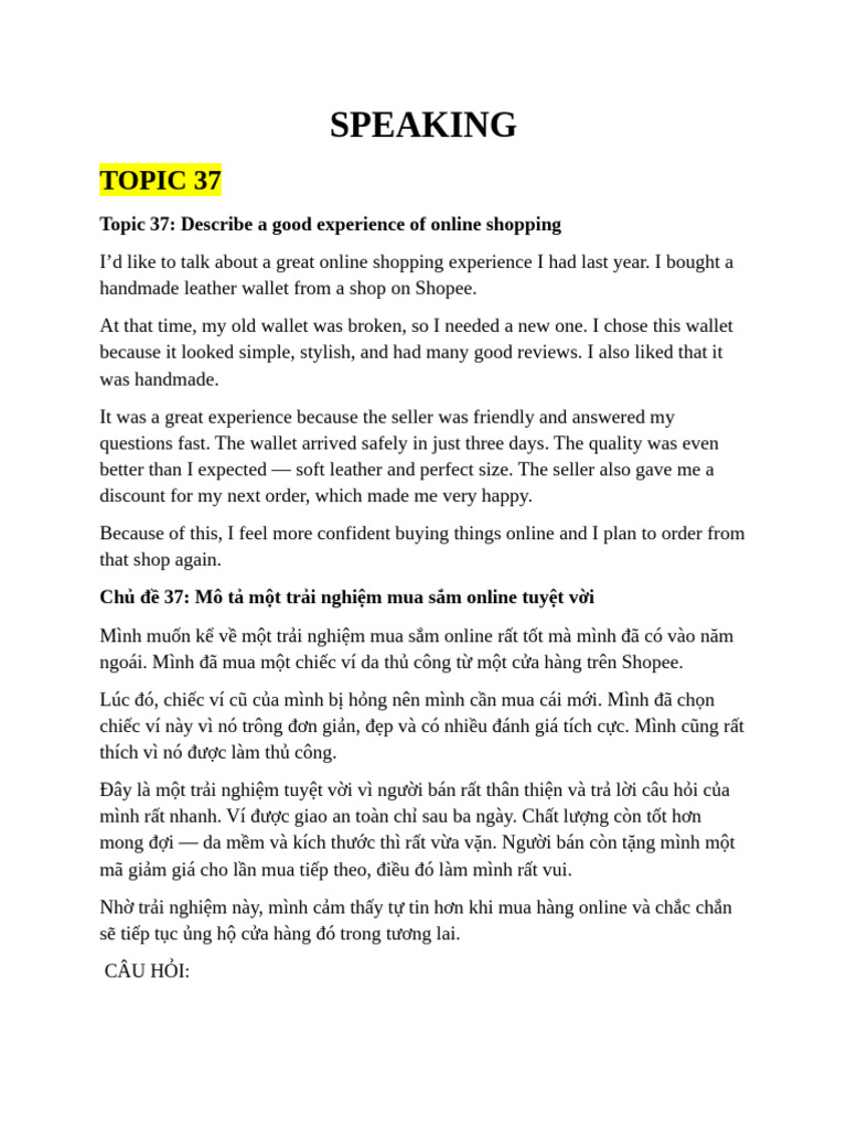 Speaking | PDF