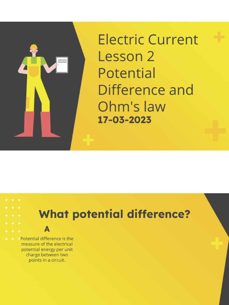 G10A Electric Current Lesson 2 - Potential Difference and Ohm's Law | PDF