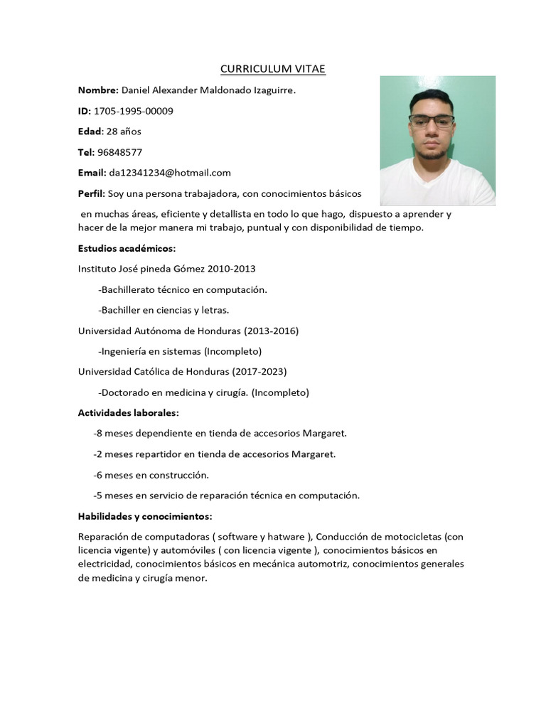 Curriculum Vitae Daniel Maldonado | PDF