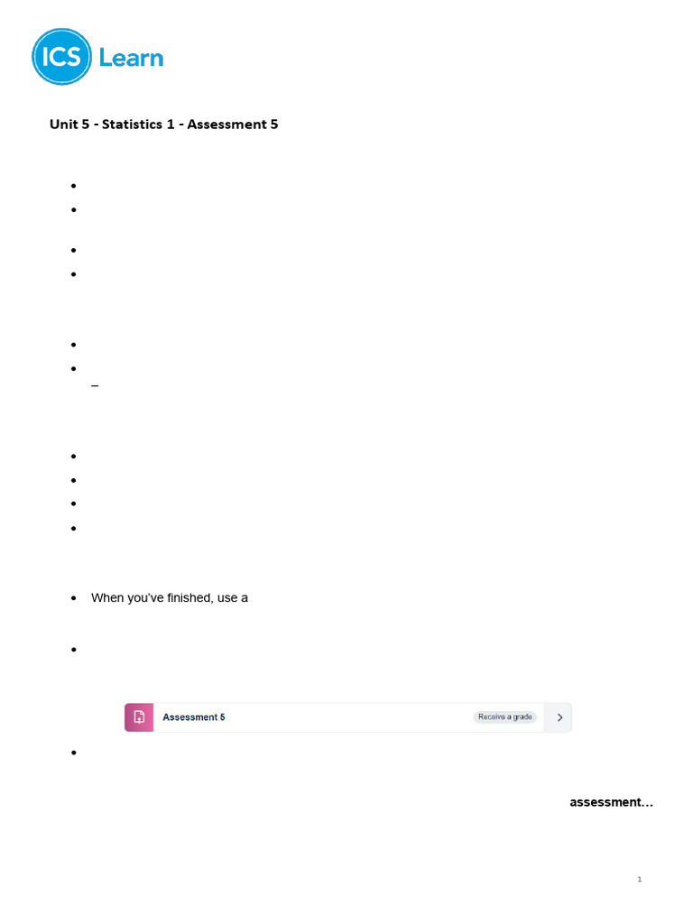 Statistics Assessment 5 Instructions | PDF | Quartile | Statistical ...