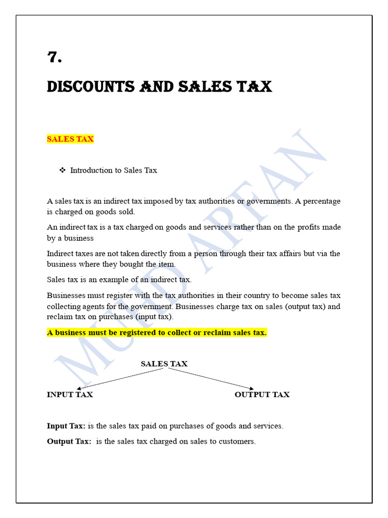 Chap 7 - Discounts and Sales Tax | PDF | Taxes | Sales