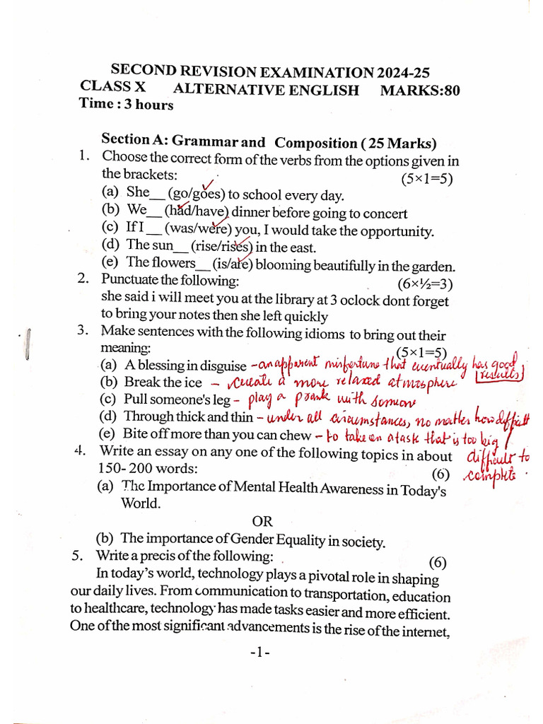 Alternative ENGLISH X | PDF