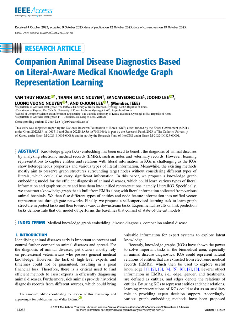 Companion Animal Disease Diagnostics Based on Literal-Aware Medical ...