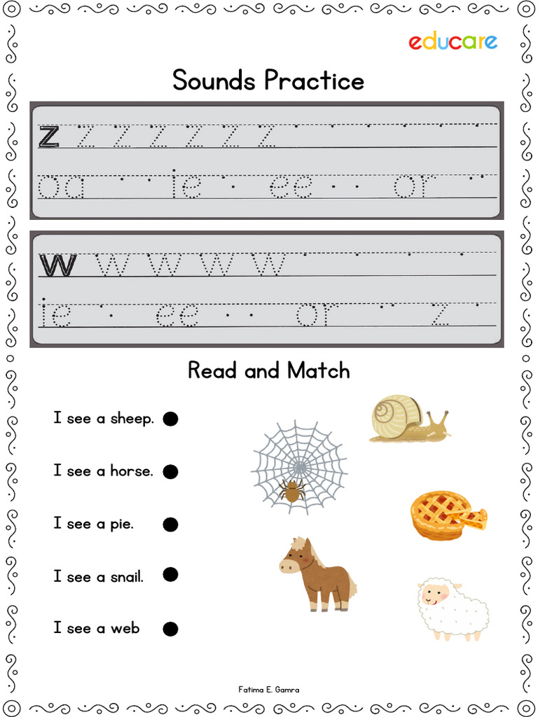 Sounds Practice: Read and Match | PDF