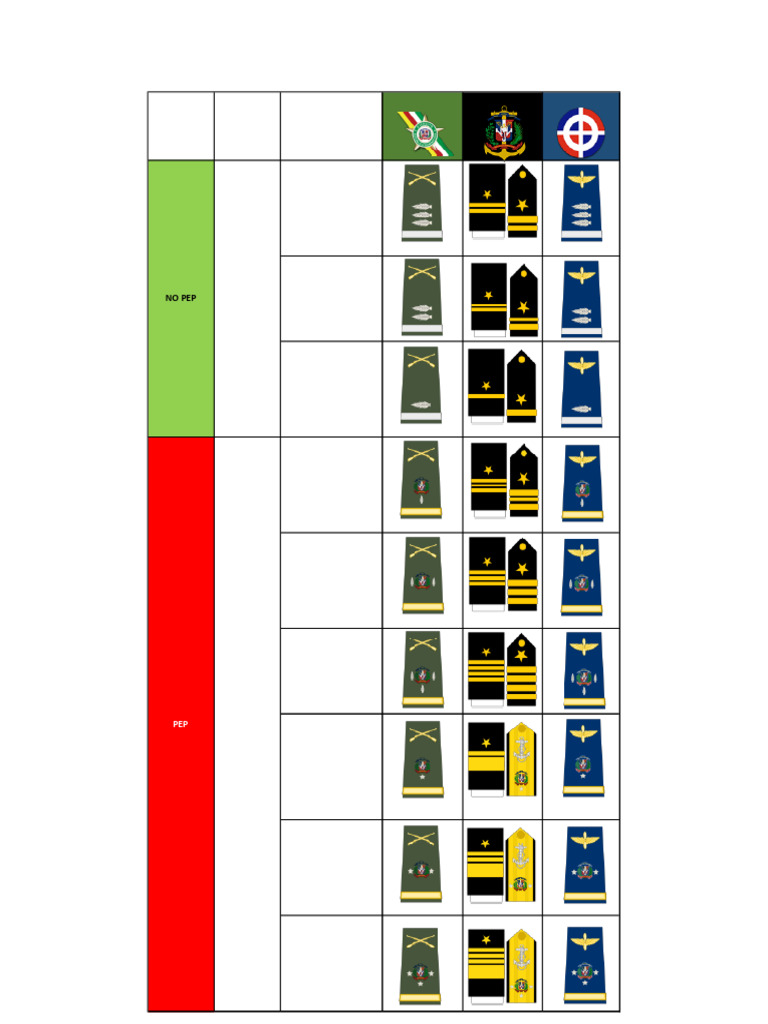 Estructura de Rangos Militares | PDF