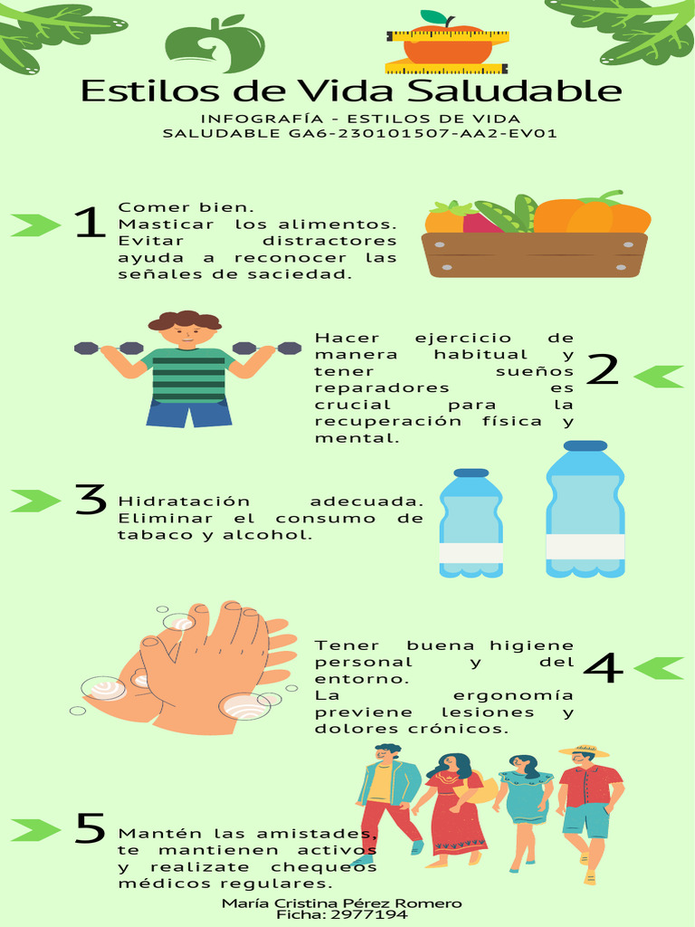 Infografía - Estilos de Vida Saludable GA6-230101507-AA2-EV01 | PDF