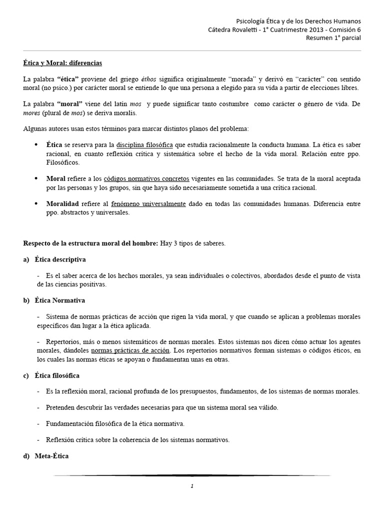 Mi Resumen de Etica - 1 Parc | PDF | Moralidad | Utilitarismo