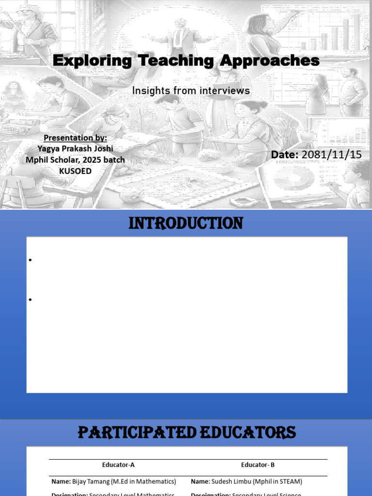 Presentation 1 Interview | PDF | Pedagogy | Teachers