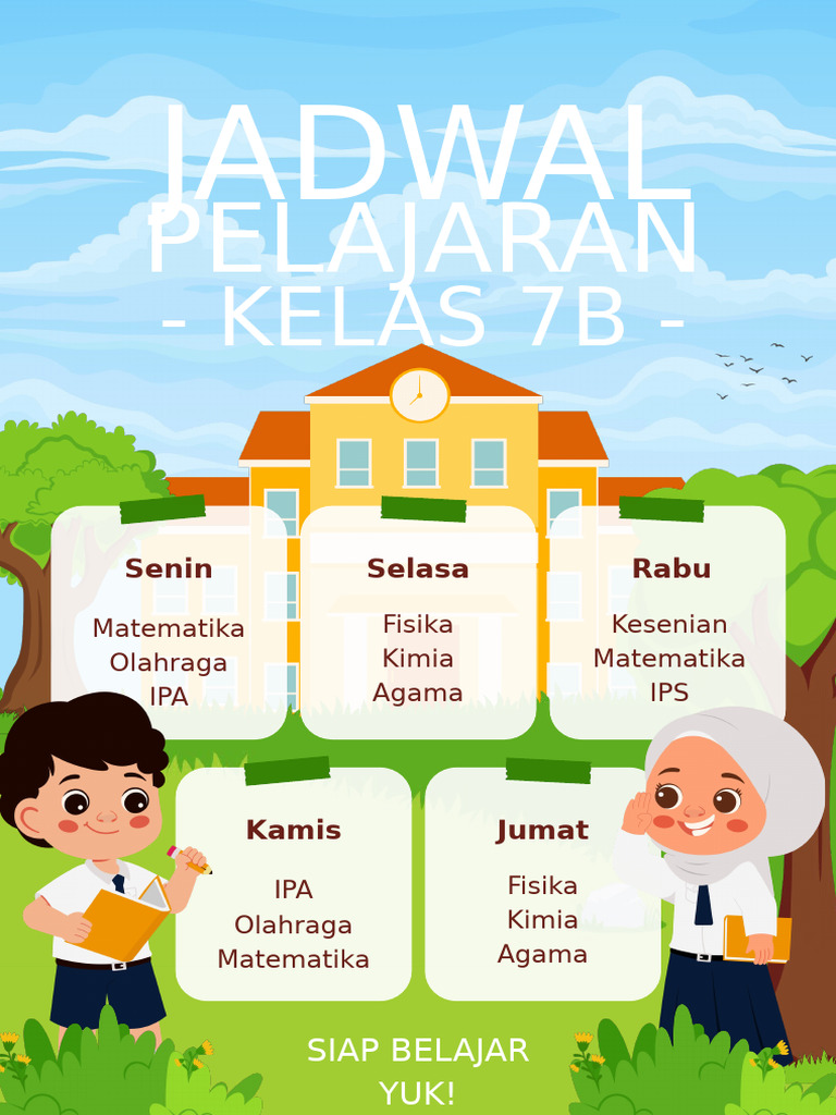 Biru Hijau Dan Kuning Ilustratif Poster Jadwal Pelajaran Kelas - 20250712 - 222459 - 0000 | PDF