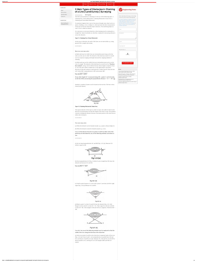 3 Main Types of Obstacles in Chaining of A Line - Land Survey ...