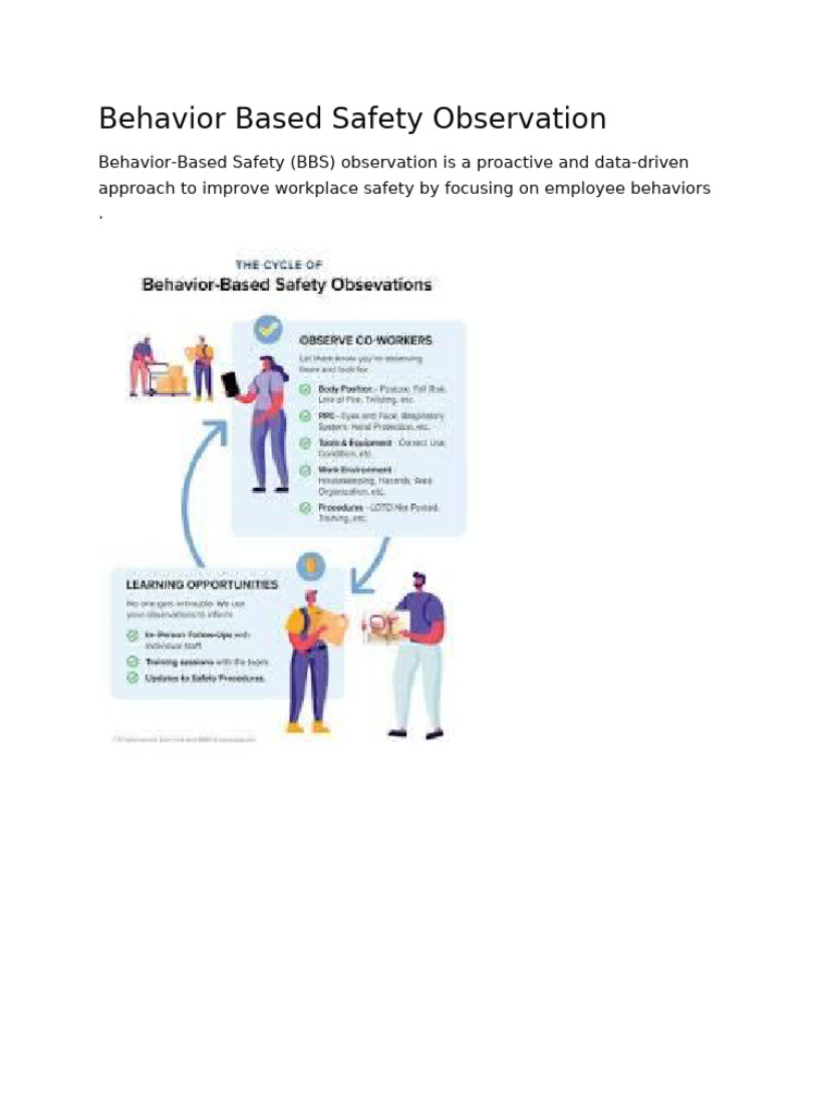 Behavior Based Safety Observation | PDF | Safety | Reinforcement