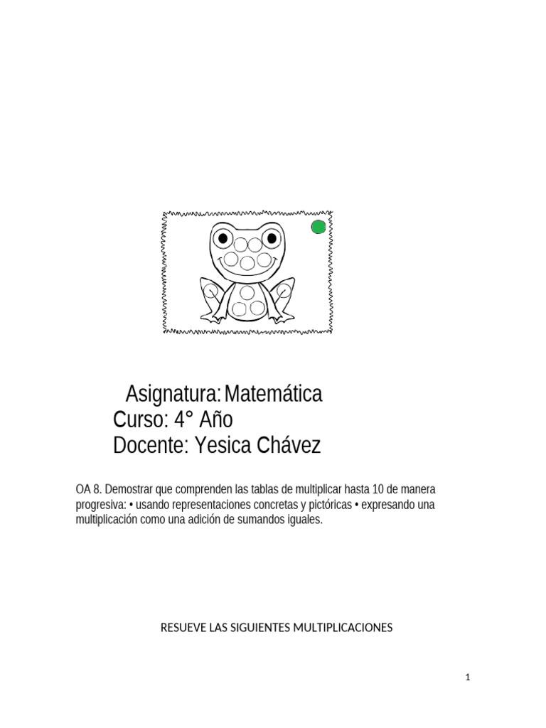 Problemas de Multiplicación para 4° Año | PDF | Multiplicación ...