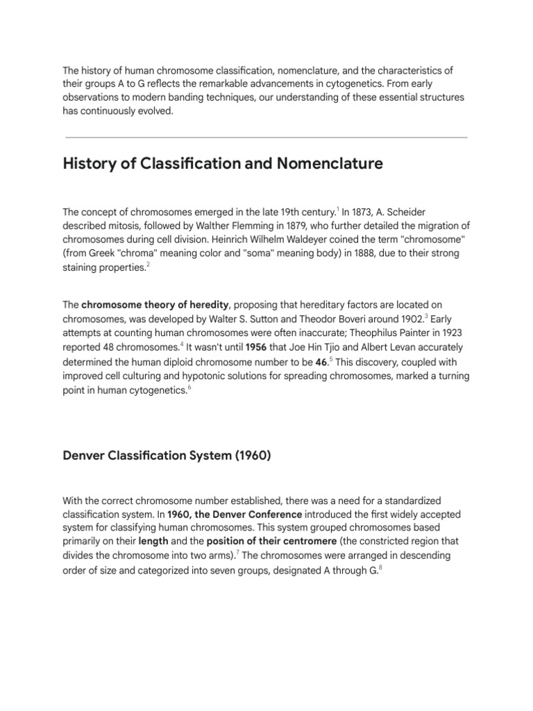 History of Classification, Nomenclature and Chara... | PDF | Chromosome ...