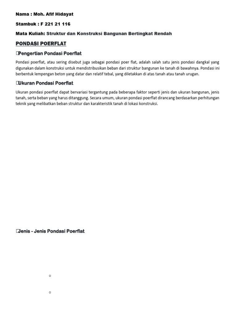 f22121116 - Moh. Afif Hidayat - Tugas 1 - Paper Pondasi | PDF