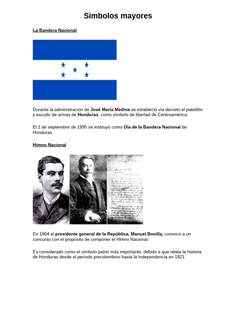 Simbolos Mayores y Menores | PDF | Honduras