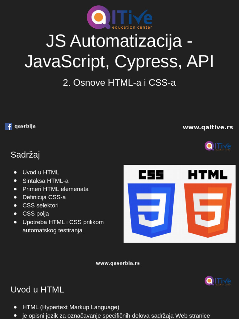 Osnove Html-A I Css-A | PDF