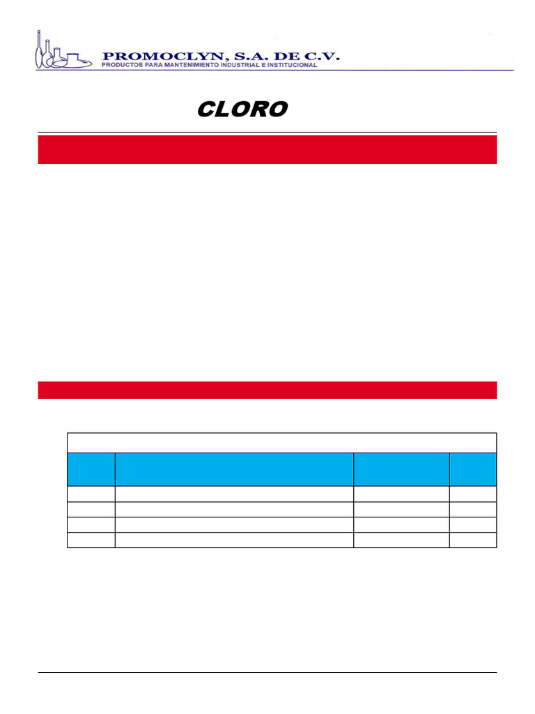 30. CLORO | PDF | Agua | Sustancias químicas
