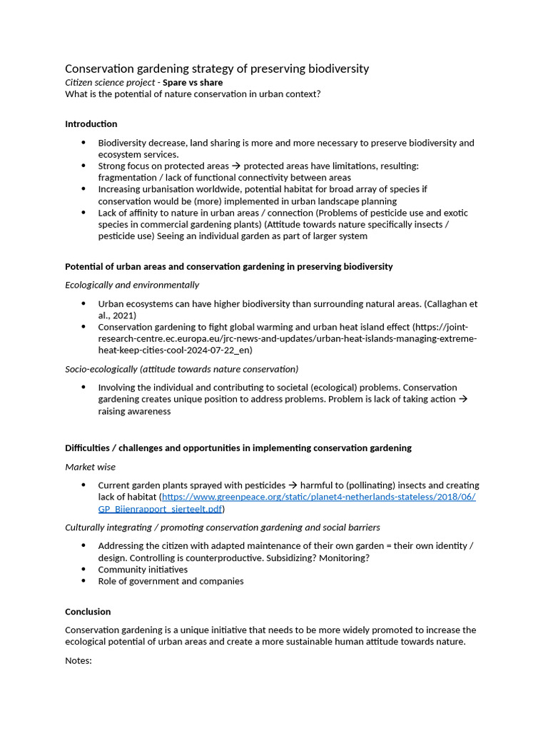 Urban Conservation Gardening Strategies | PDF | Conservation Biology ...