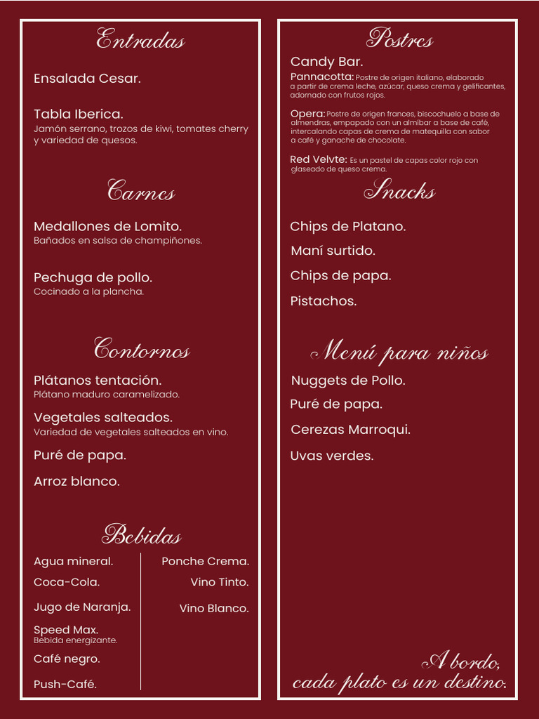 Menú Gourmet: Entradas, Carnes y Postres | PDF | Postres | Cocina ...