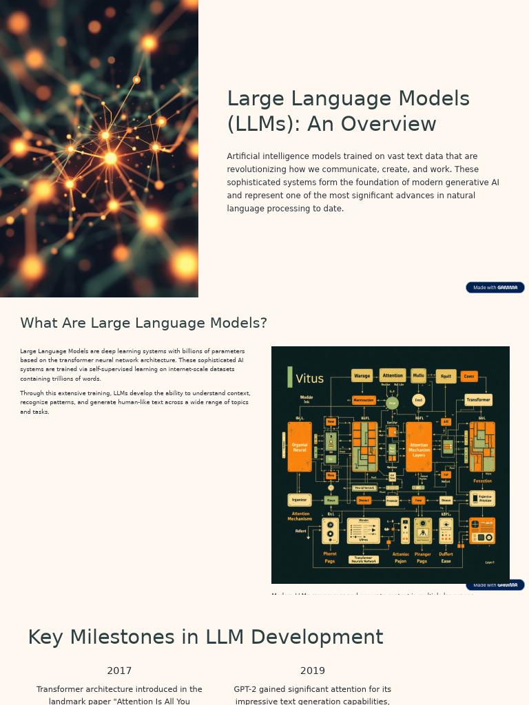 Large Language Models LLMs An Overview | PDF | Artificial Intelligence | Intelligence (AI ...