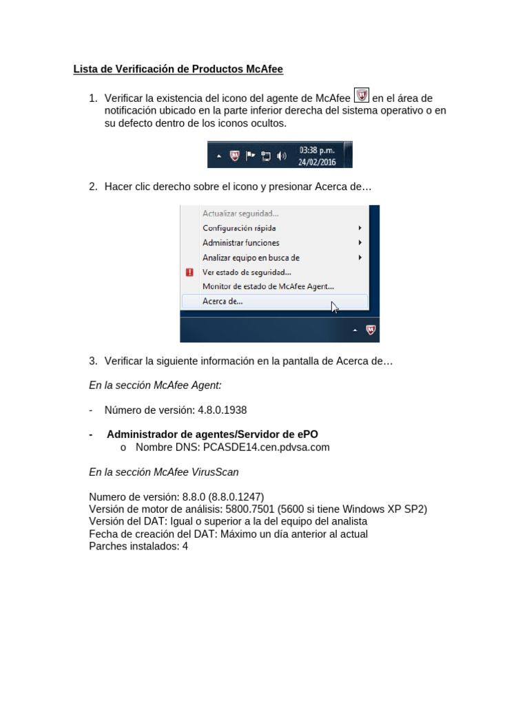 Verificación e Instalación de McAfee XP | PDF | Windows 10 | Windows XP