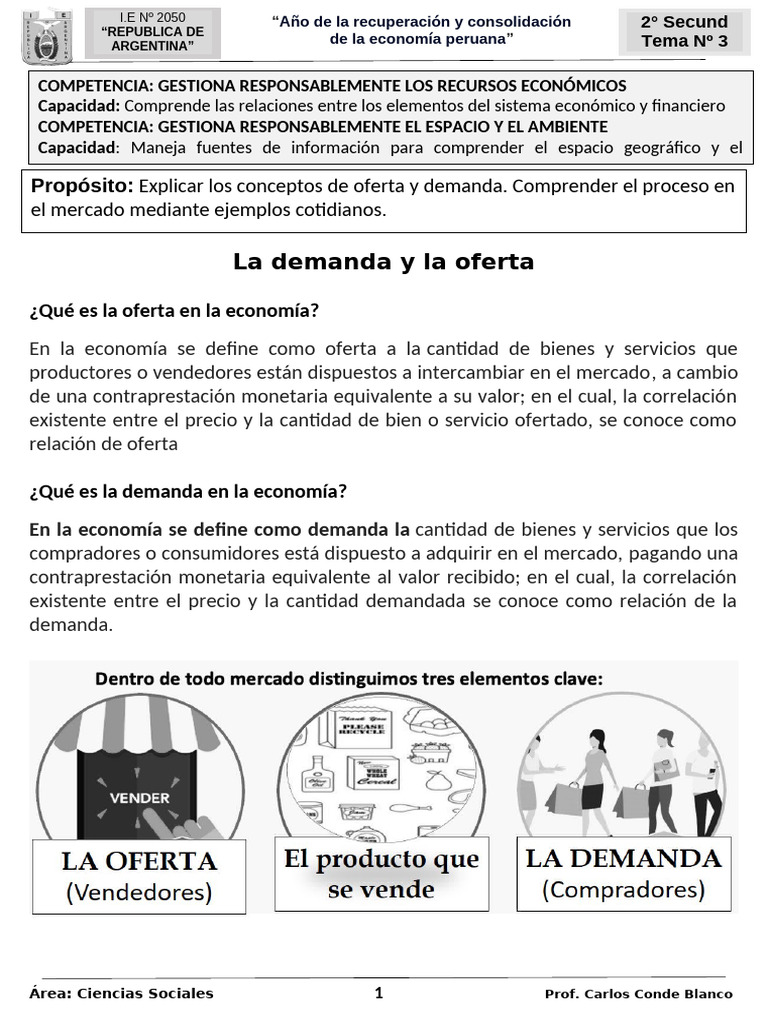 3 La Demanda y Oferta | PDF | Oferta (economía) | Mercado (economía)