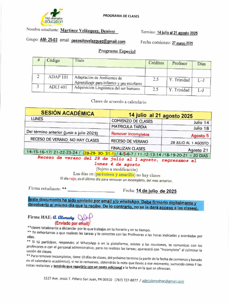 Denisse Martínez Programa 14 Julio 2025 Pdf