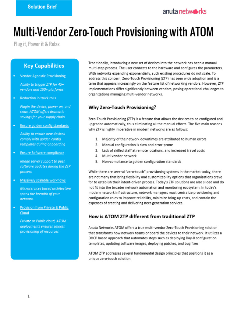 Zero Touch Provisioning With ATOM | PDF | File Transfer Protocol | Ip ...