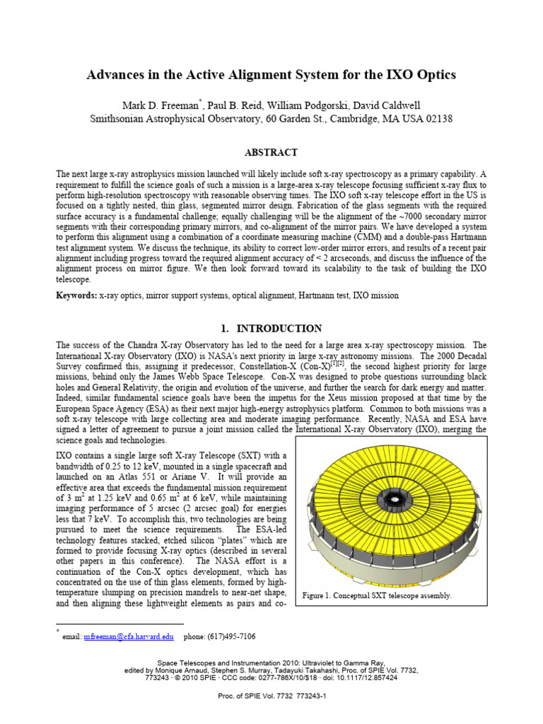Advances in The Active Alignment System For The IXO Optics | PDF ...