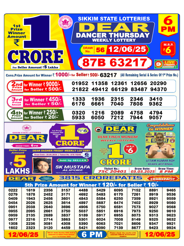 Weekly Lottery Results - December 2025 | PDF