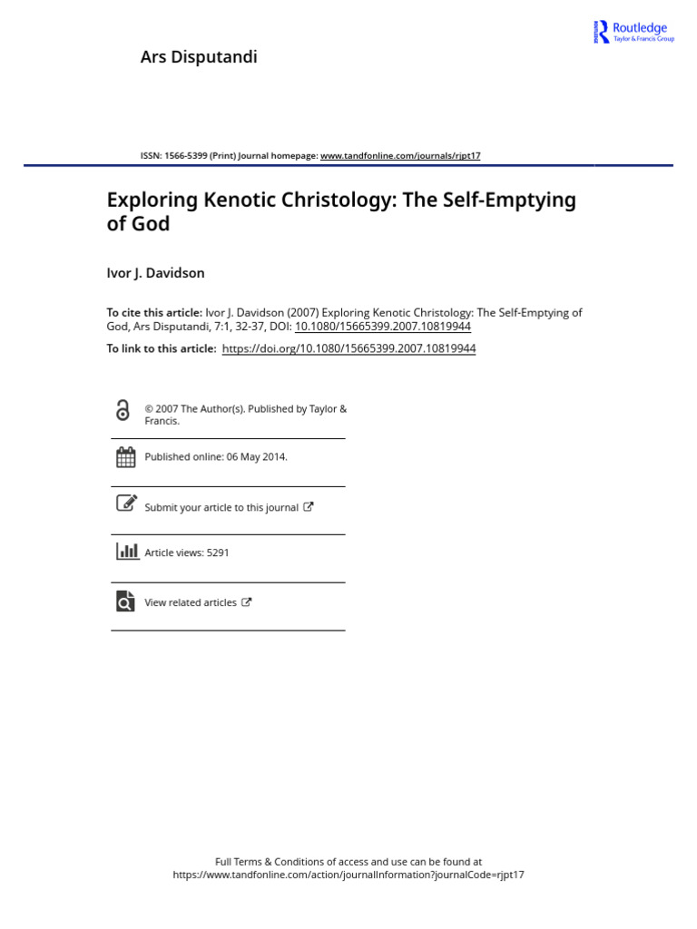Kenotic Christology: Divine Self-Emptying | PDF | Christology | Theology