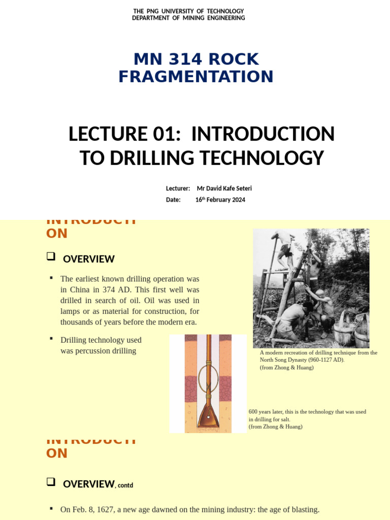 Introduction to Drilling Technology | PDF | Oil Well | Drill