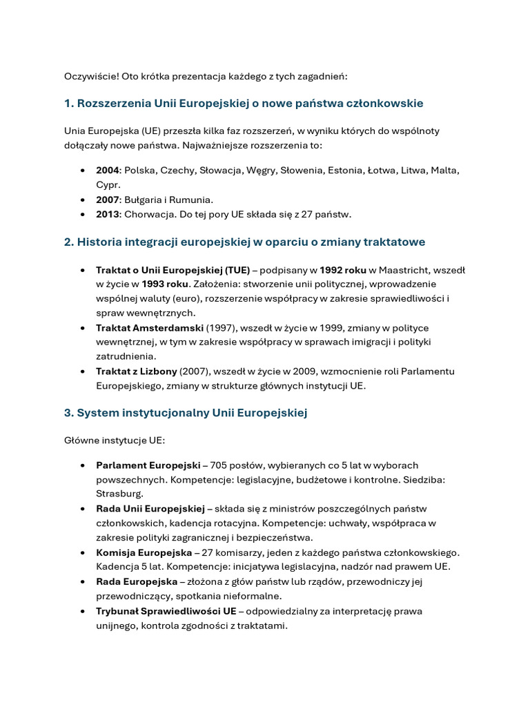 Rozszerzenia Unii Europejskiej o Nowe Państwa Członkowskie | PDF
