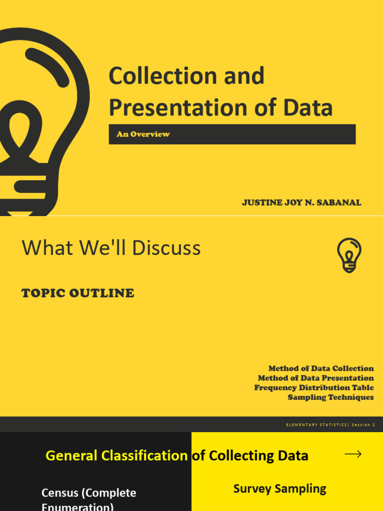 Week 2 - Collection and Presentation of Data - FDT | PDF | Sampling ...