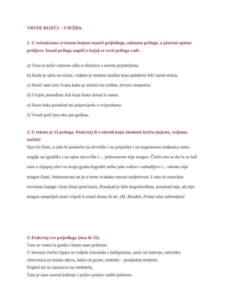 Vrste Riječi | PDF
