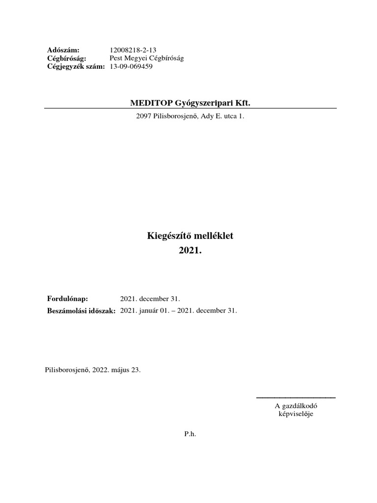 Kieg Melleklet 2021 Meditop | PDF